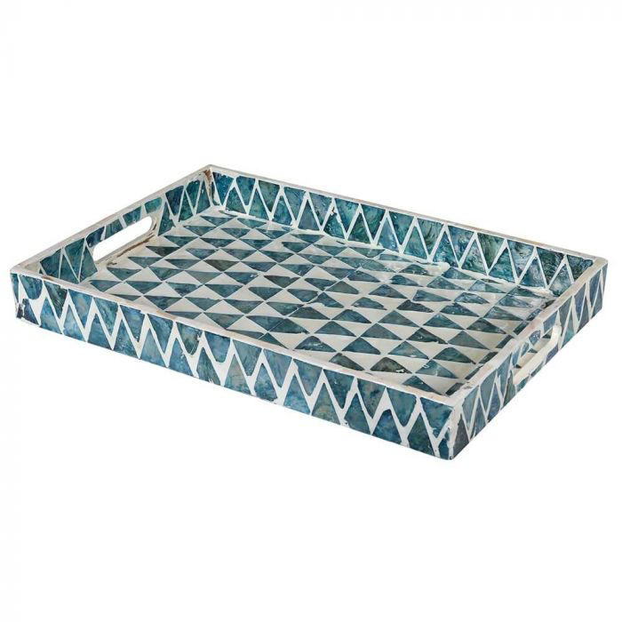 Blue Capiz Tray – Grandad's Shed